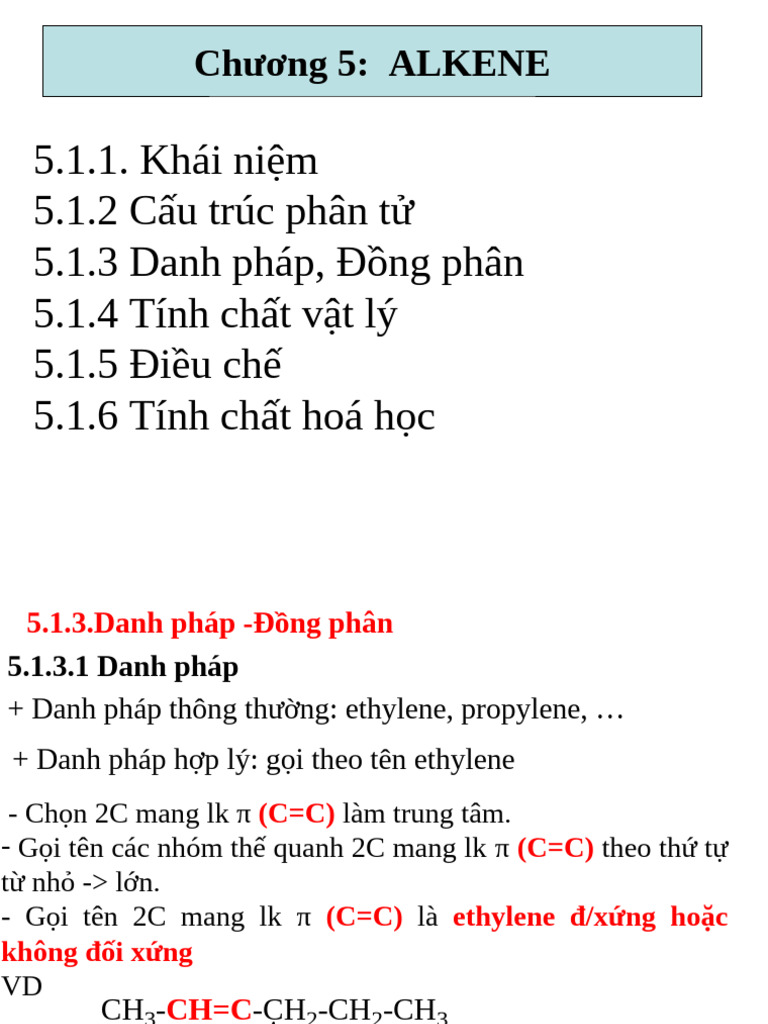 CHUONG 5_ALKENE | PDF