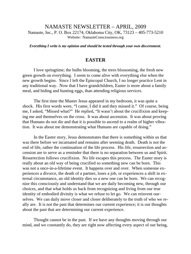 Namaste Easter Jesus | PDF