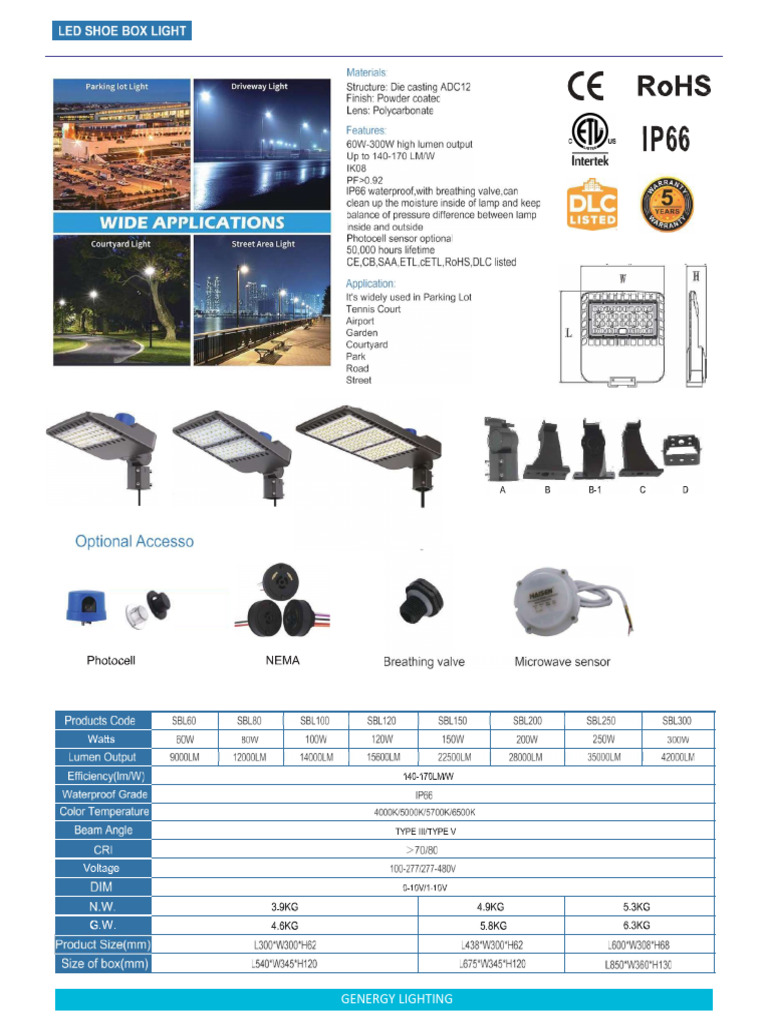 Genergy - SBL 100W | PDF