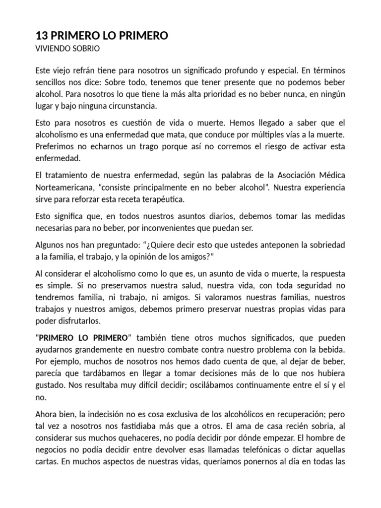 13 Primero Lo Primero | PDF