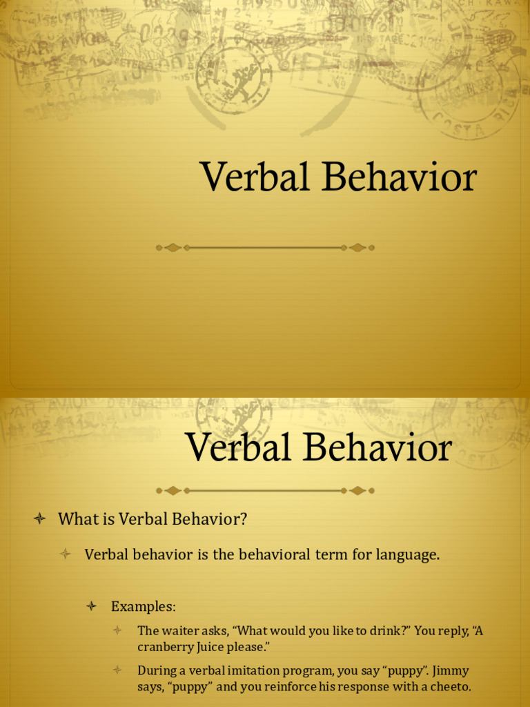 Verbal Behavior 2 | PDF