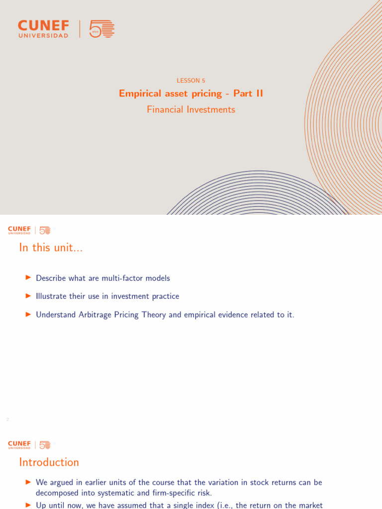 Empirical Asset Pricing - Part II | PDF