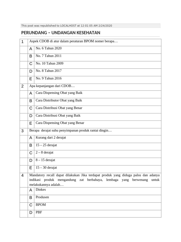 Blangko Soal UUK Fix | PDF