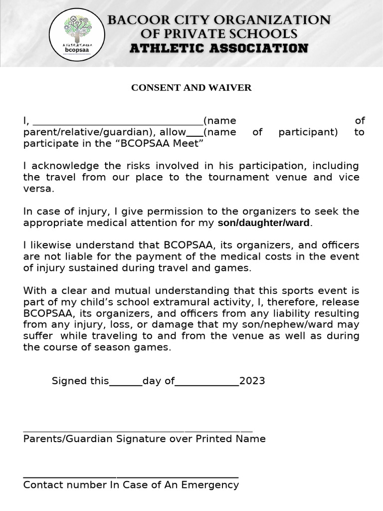 Bcopsaa Waiver | PDF