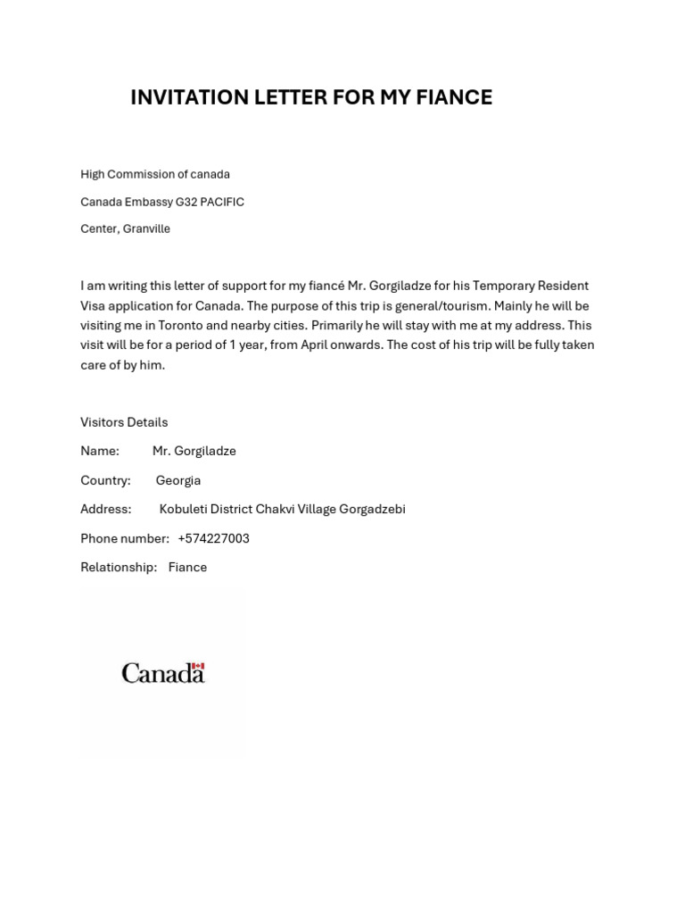 I Am Writing This Letter of Support For My Fiancé MR | PDF