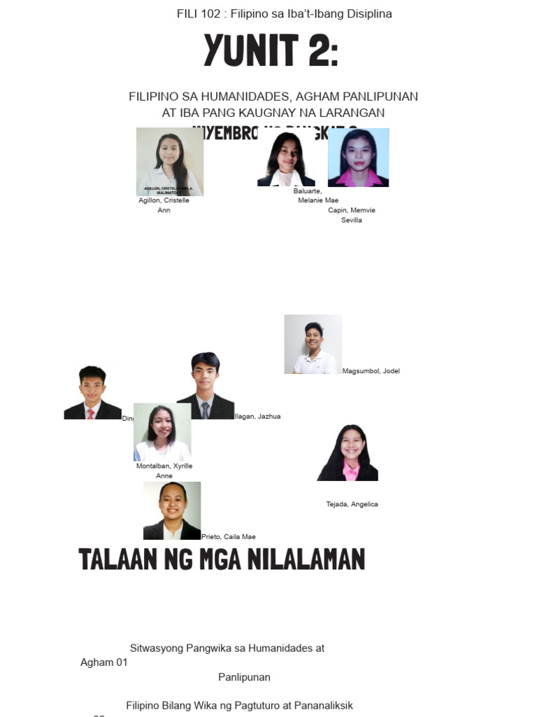 Group 2 - Paguulat NG Yunit 2 | PDF