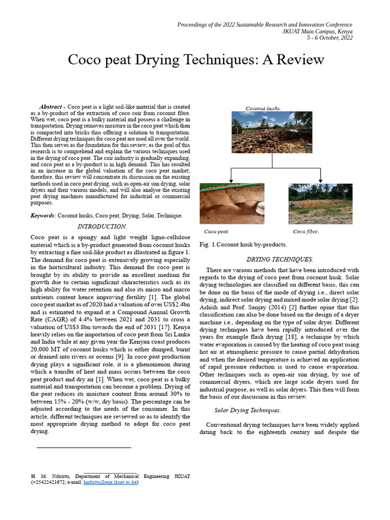 Coco Peat Drying Trial | PDF