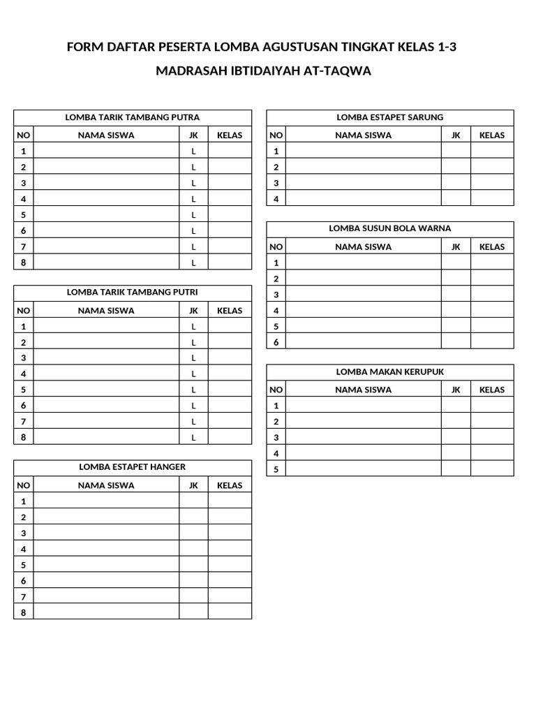 Form Lomba | PDF