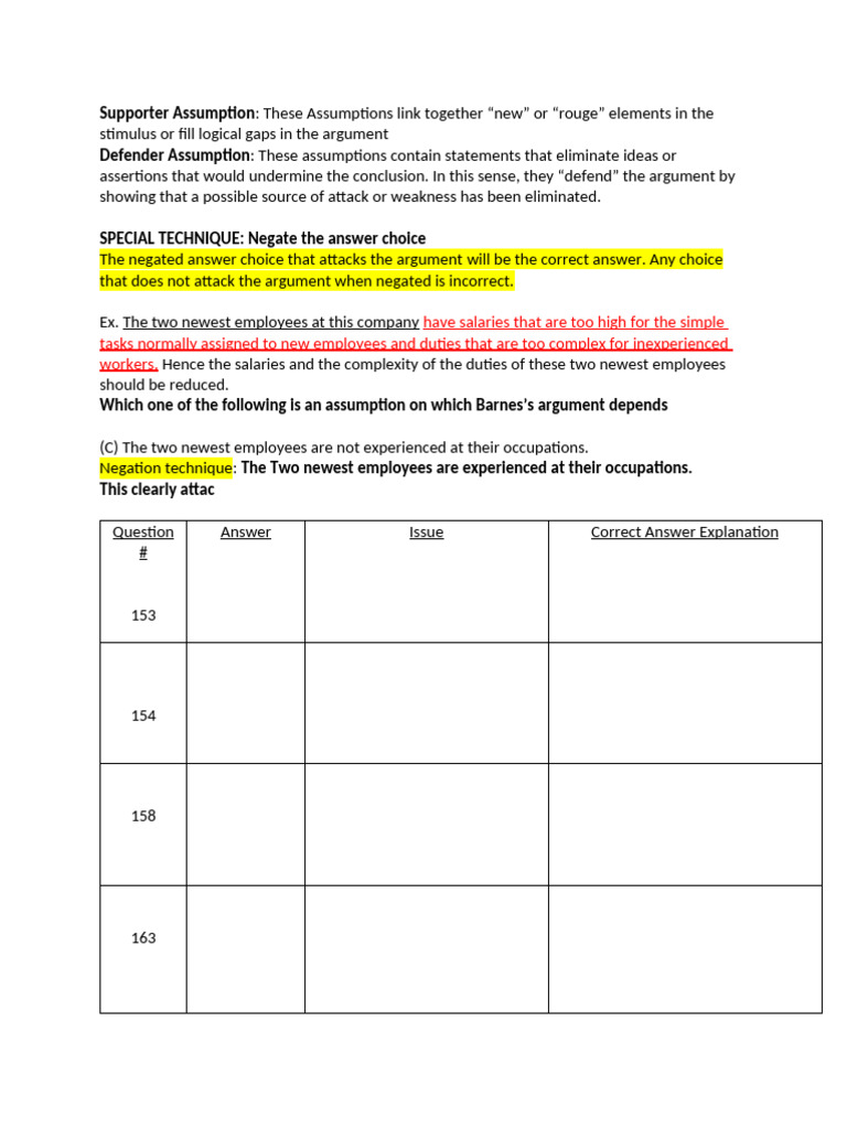 Logical Reasoning (ASSUMPTION) | PDF