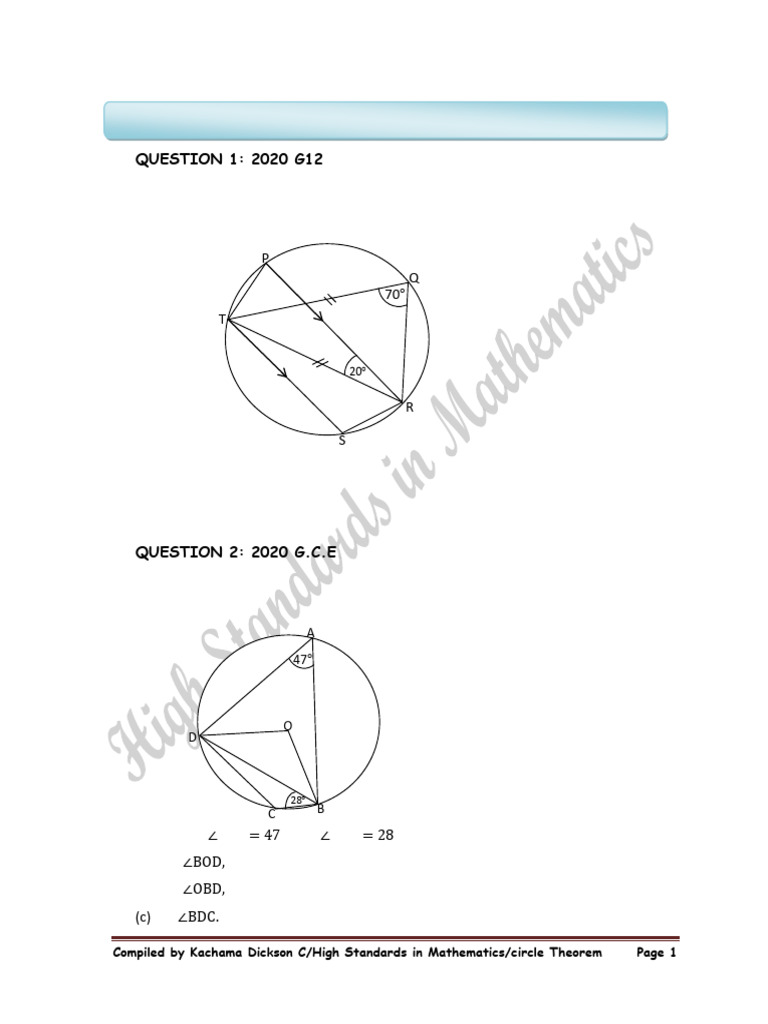Circle Theorem | PDF | Circle | Triangle