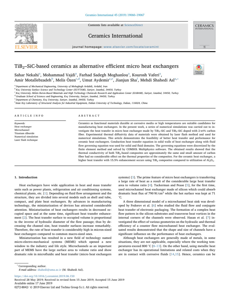 Nekahi-2019-TiB2-SiC Based Ceramics As Alternative Efficient | PDF