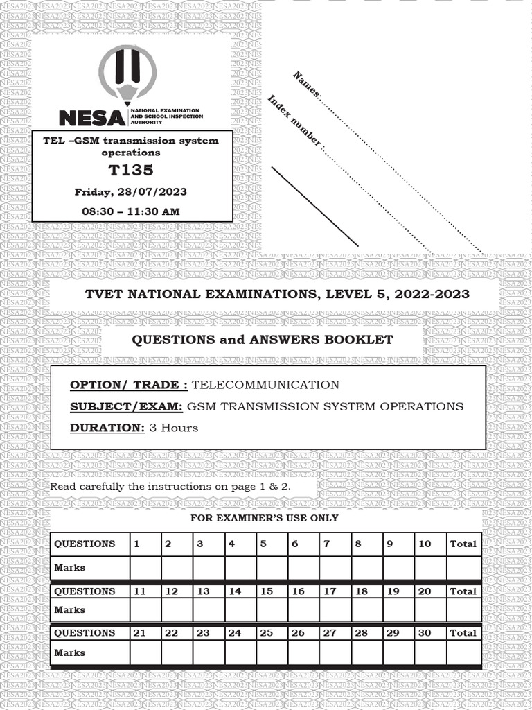 NESA 2023 Examination Overview | PDF | Telecommunications Standards ...