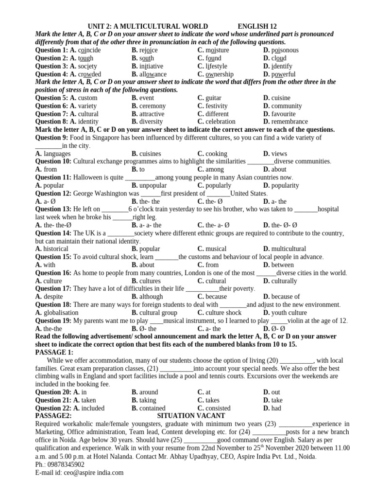 Practice 12 - U2 | PDF