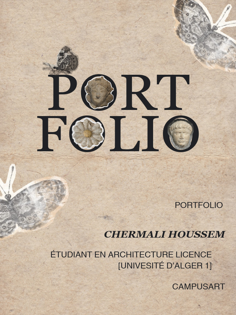 Light Brown Scrapbook Themed Portfolio Cover Page A5 Document ...