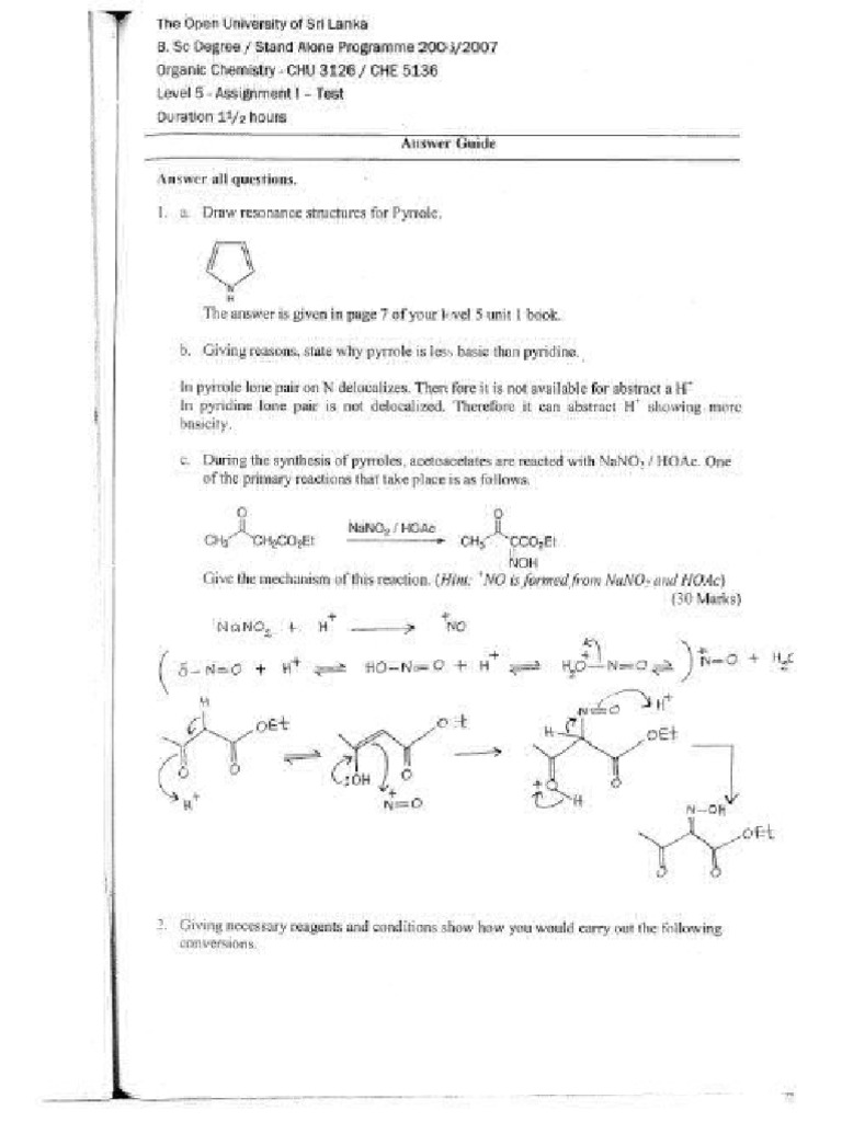 Organic Chemistry Assignment 1 | PDF