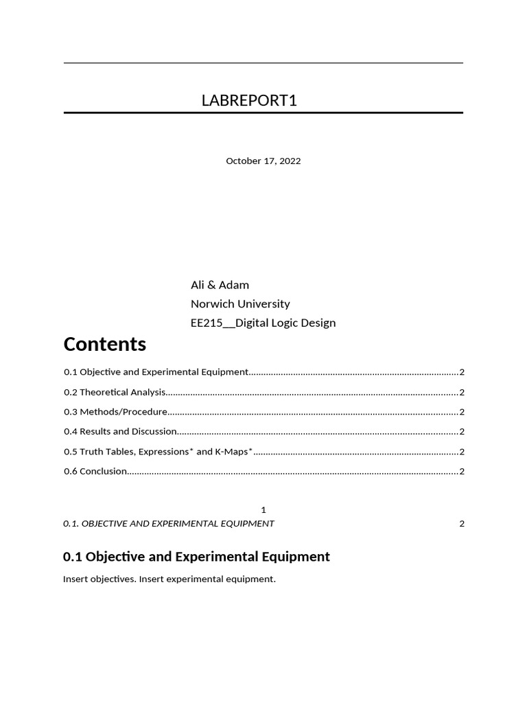 Lab Report Template | PDF