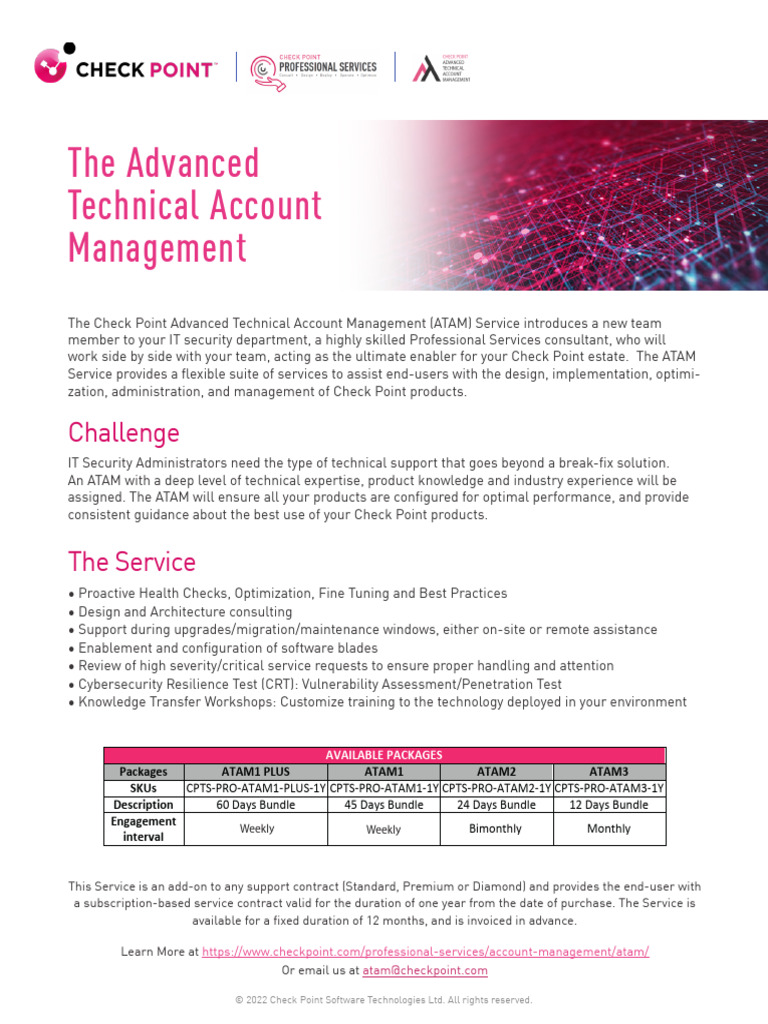 Advanced Technical Account Management Datasheet | PDF