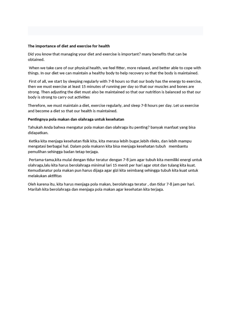 Contoh Text Hortatory Dan Terjemah | PDF