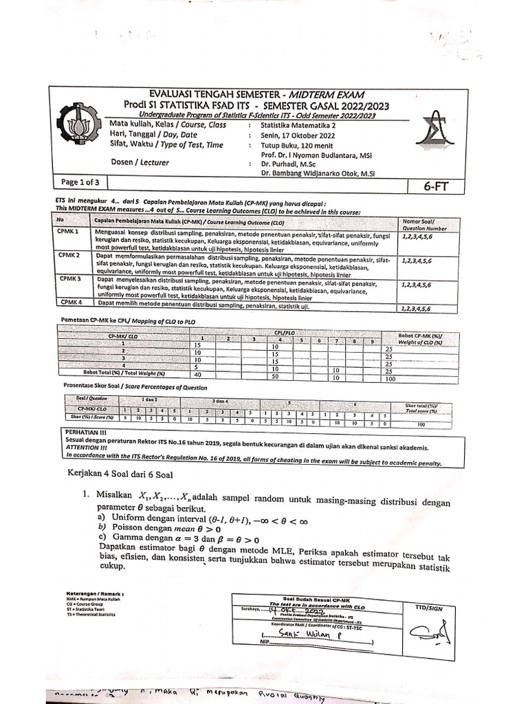 Kumpulan Soal Dan Jawaban STATMAT | PDF