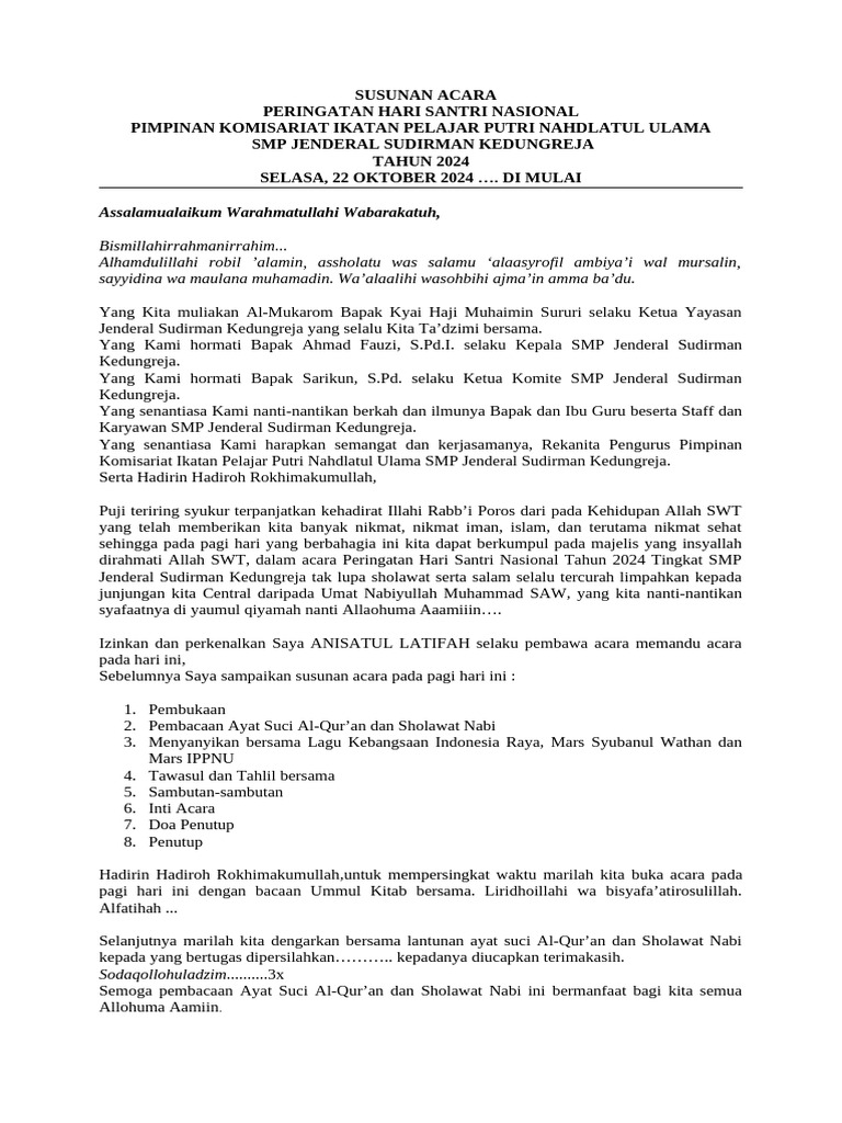 Teks MC Lomba HSN | PDF