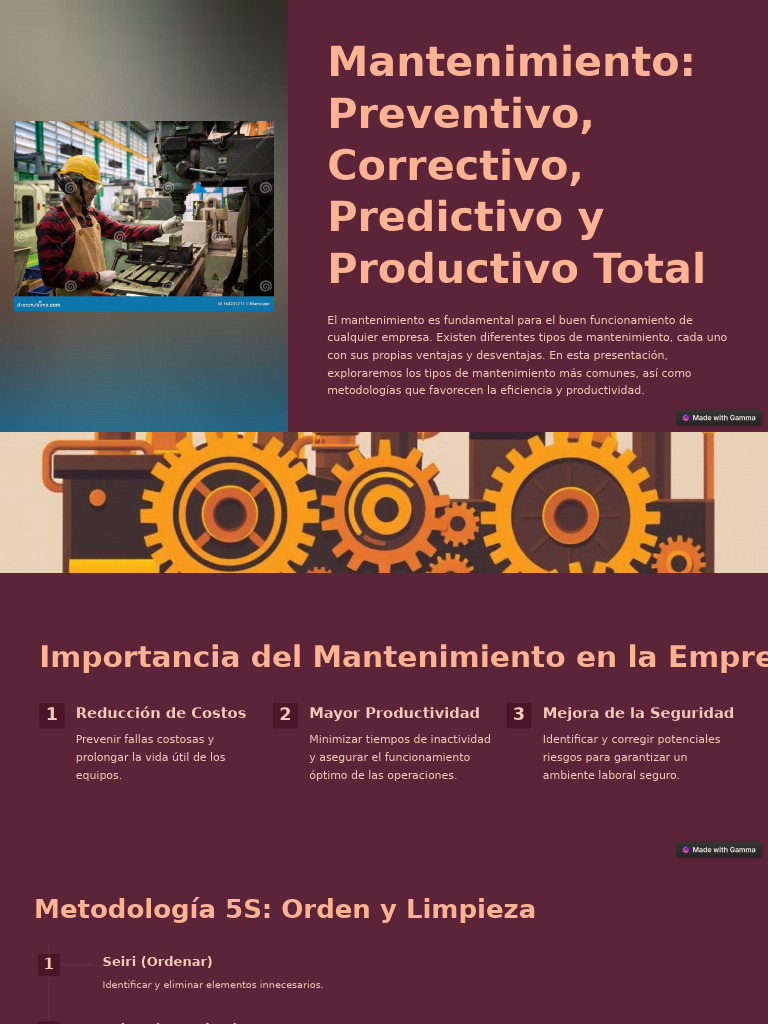 Mantenimiento Preventivo Correctivo Predictivo y Productivo Total | PDF