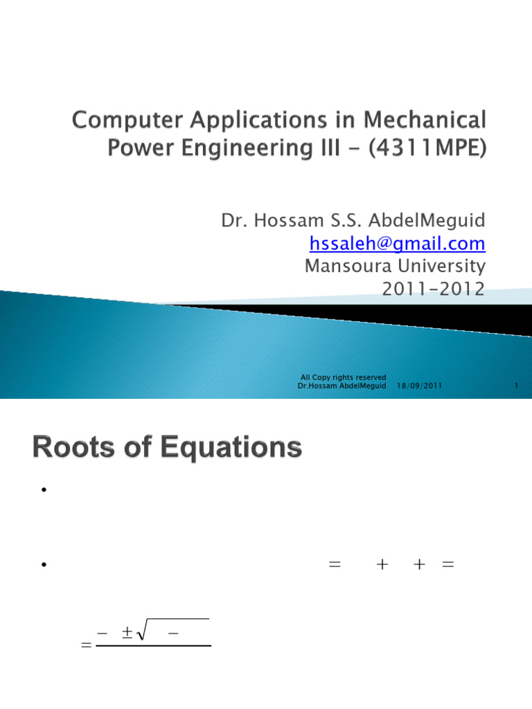 002 Nonlinear Equations | PDF | Computational Science | Mathematical Analysis