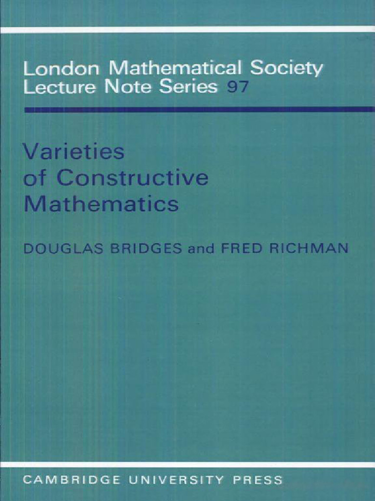 (London Mathematical Society Lecture Note Series 97) Douglas Bridges, Fred Richman - Varieties ...