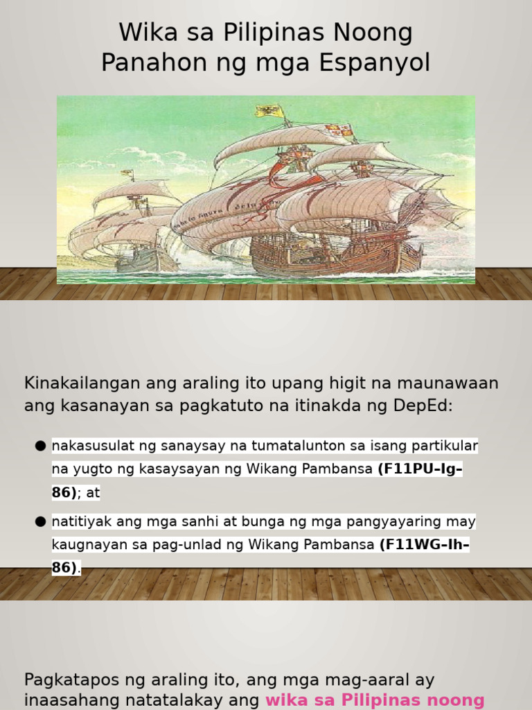 Wika Sa Pilipinas Noong Panahon NG Mga Espanyol | PDF