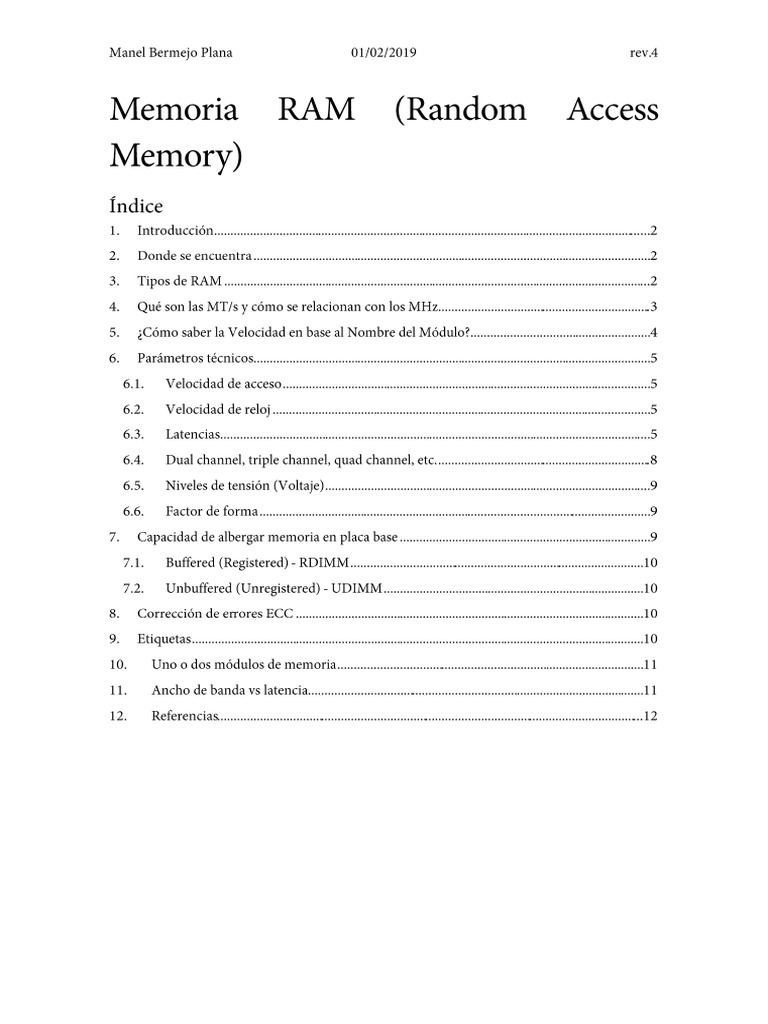Memorias RAM | PDF
