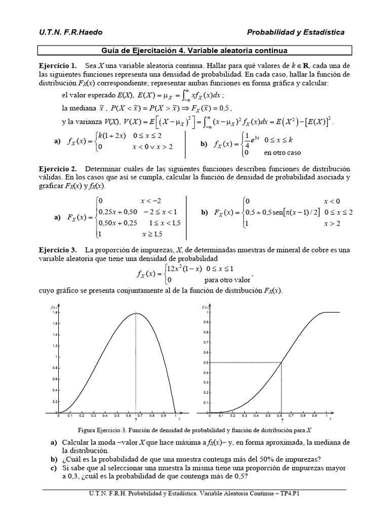 UTN FRH PyE 2023 Guía 4 Enunciados | PDF