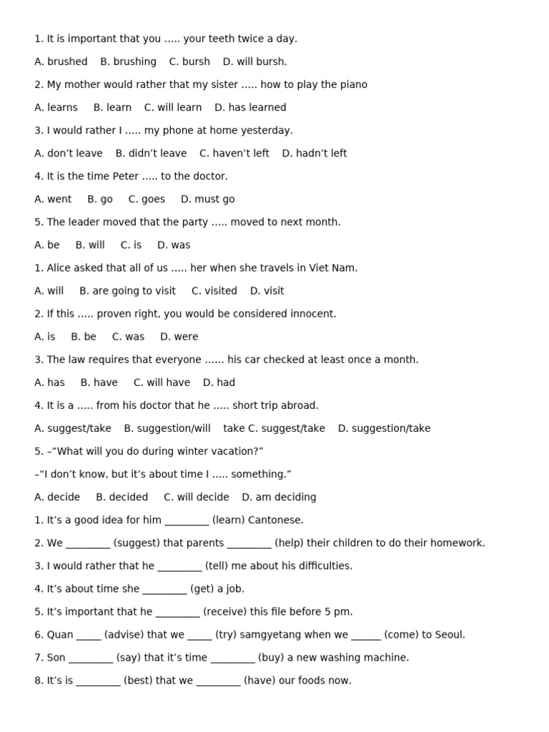 BT SUBJUNCTIVE | PDF