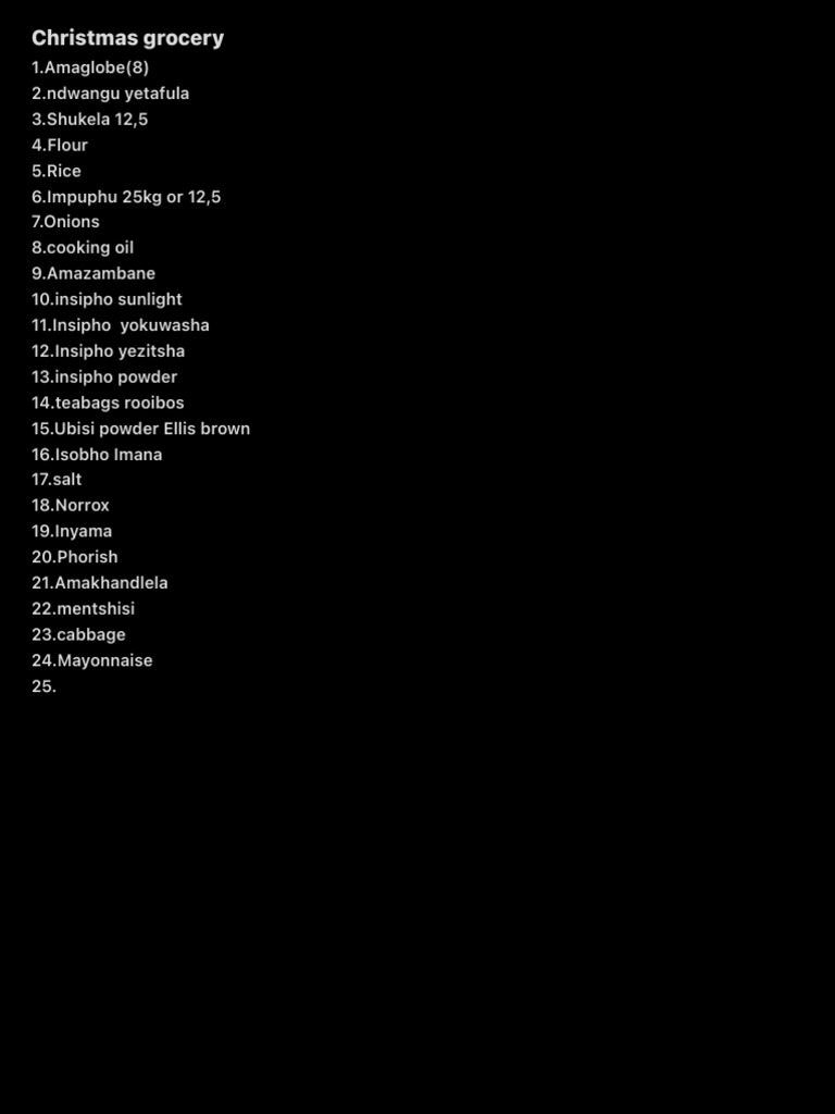 Christmas Grocery | PDF