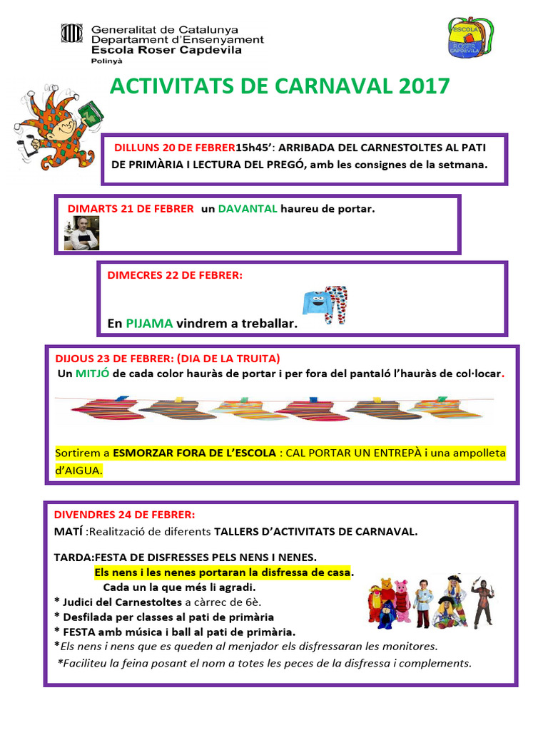 Activitats de Carnaval 17 | PDF