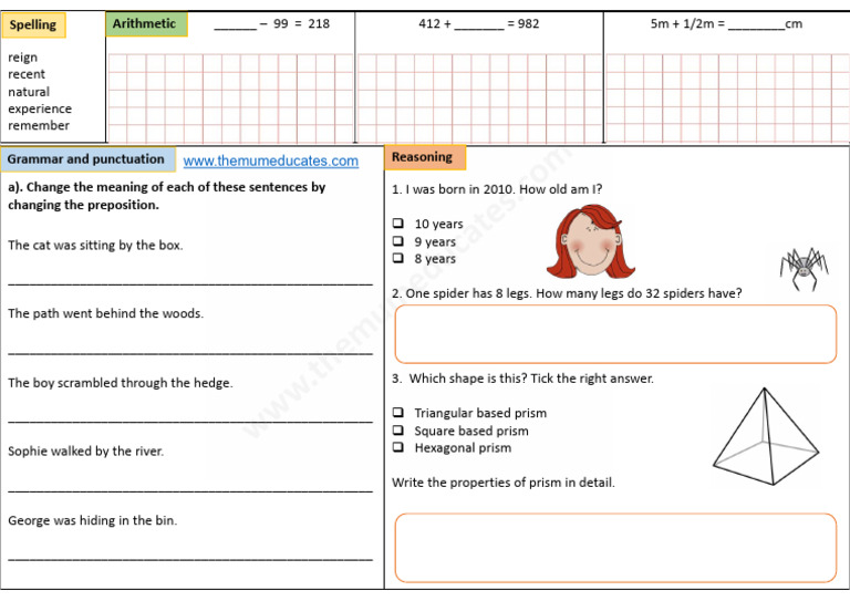 Yr3 Sheet A Day 32 | PDF