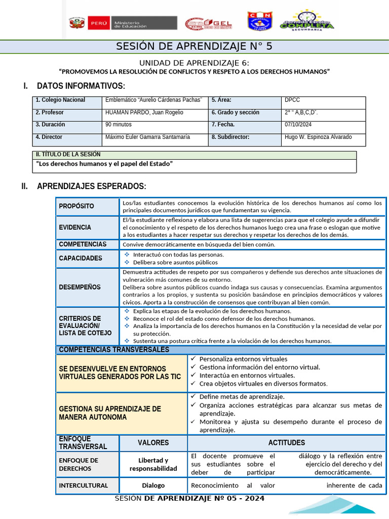 Jrhp-2º DPCC - Ses 5 Uni 6 - Sem 05 | PDF
