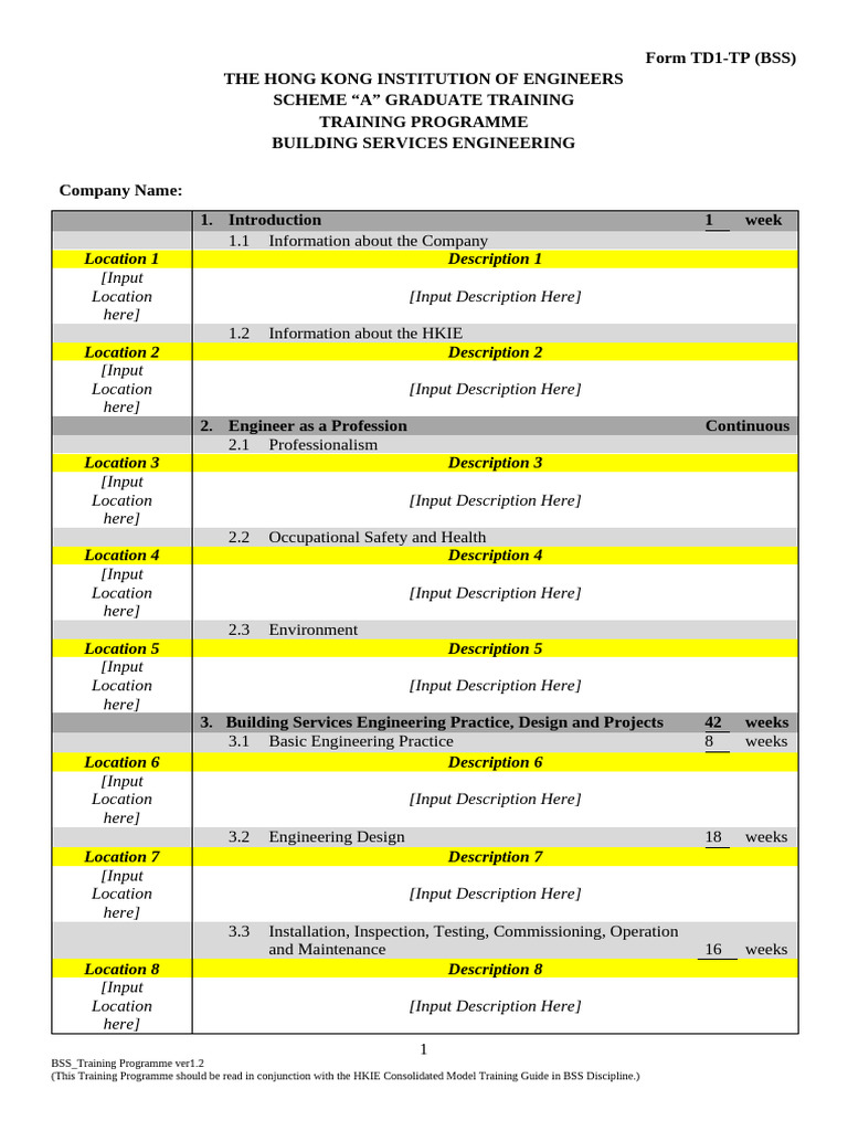 BSS - Training Programme Ver1.2 | PDF