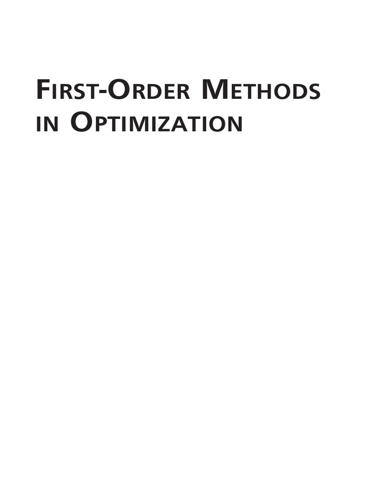 First Order Methods In Optimization Part1 1 Pdf