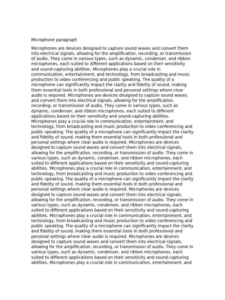 Paragraph On Mics | PDF