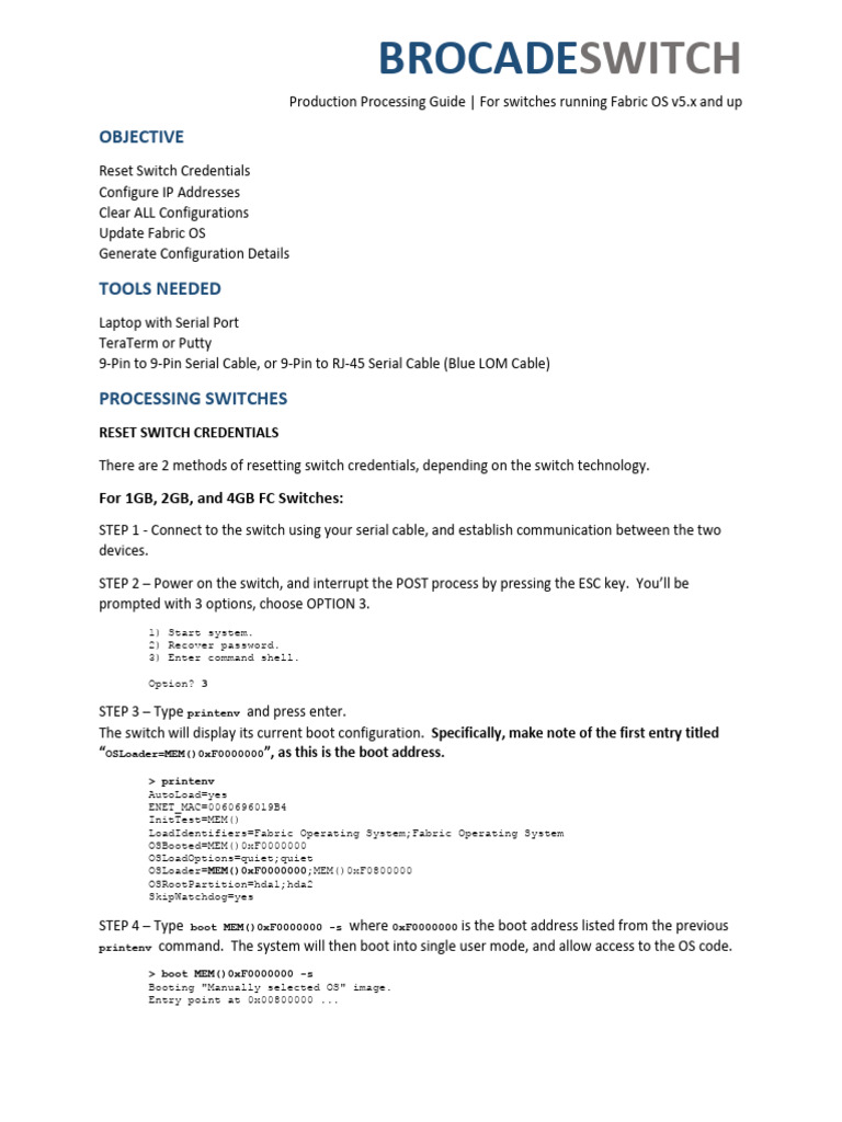 Brocade Processing Guide | PDF