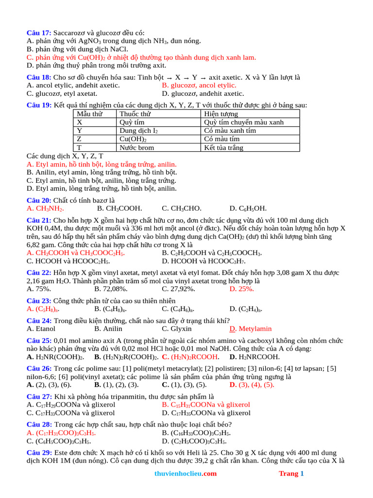 5 de On Thi HK1 Hoa 12 Nam 24 25 | PDF