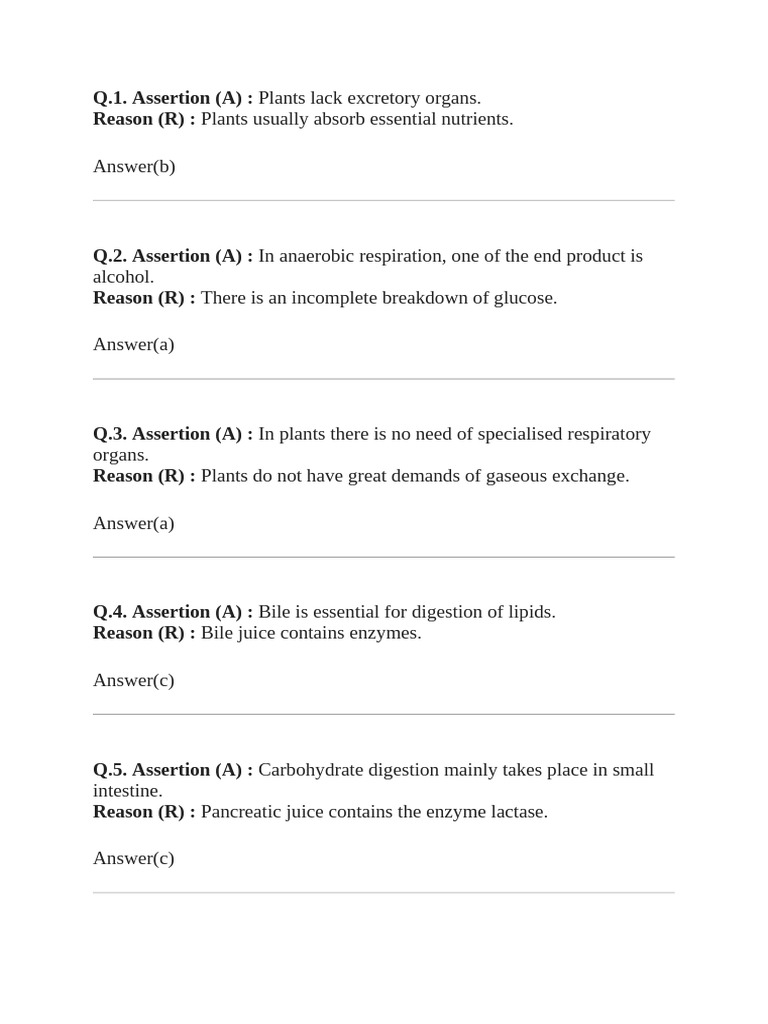 ch-6 Reason Assertion | PDF