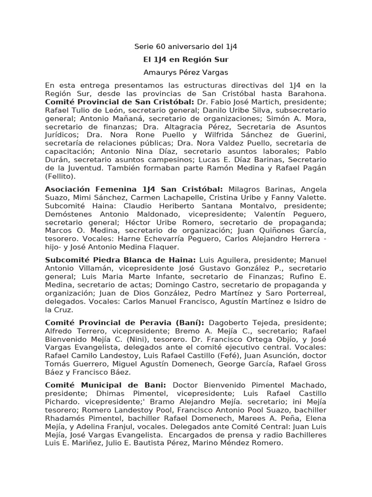 Serie 60 Aniversario Del 1j4 Region Sur | PDF