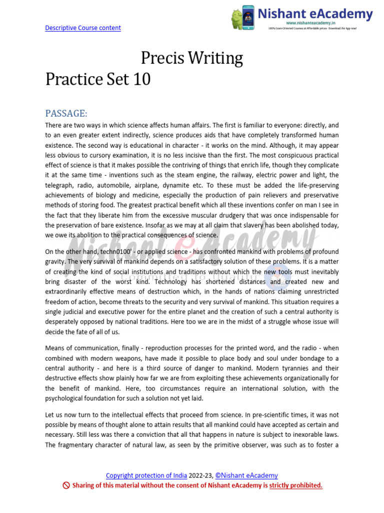 Precise Writing Practice Set | PDF