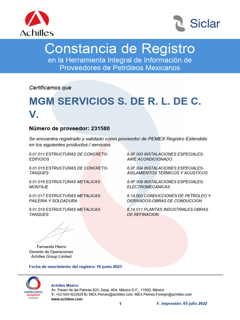 01 Registro Hiip 2023 | PDF