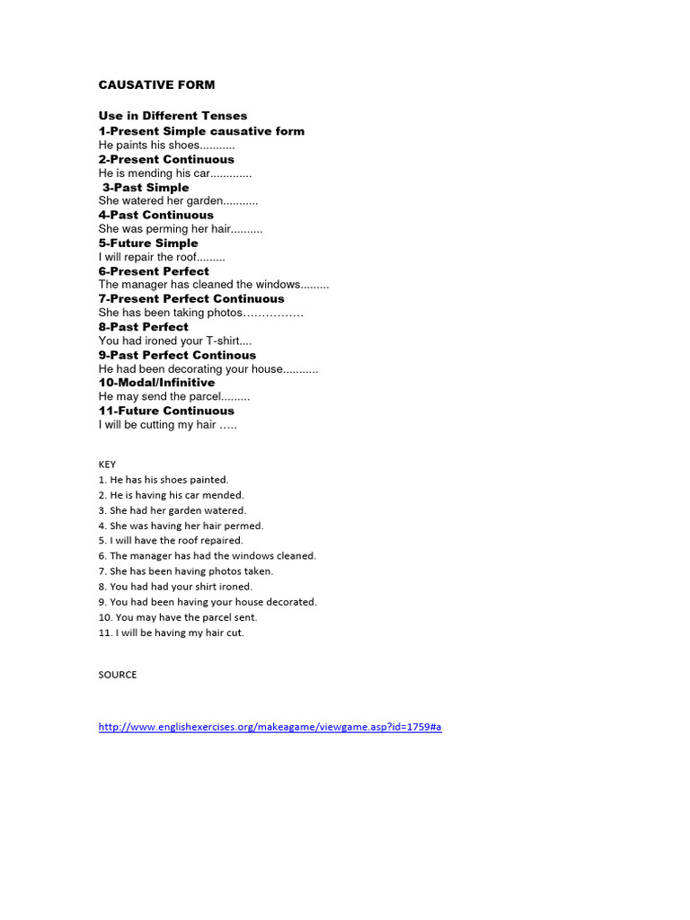 Causative Form | PDF