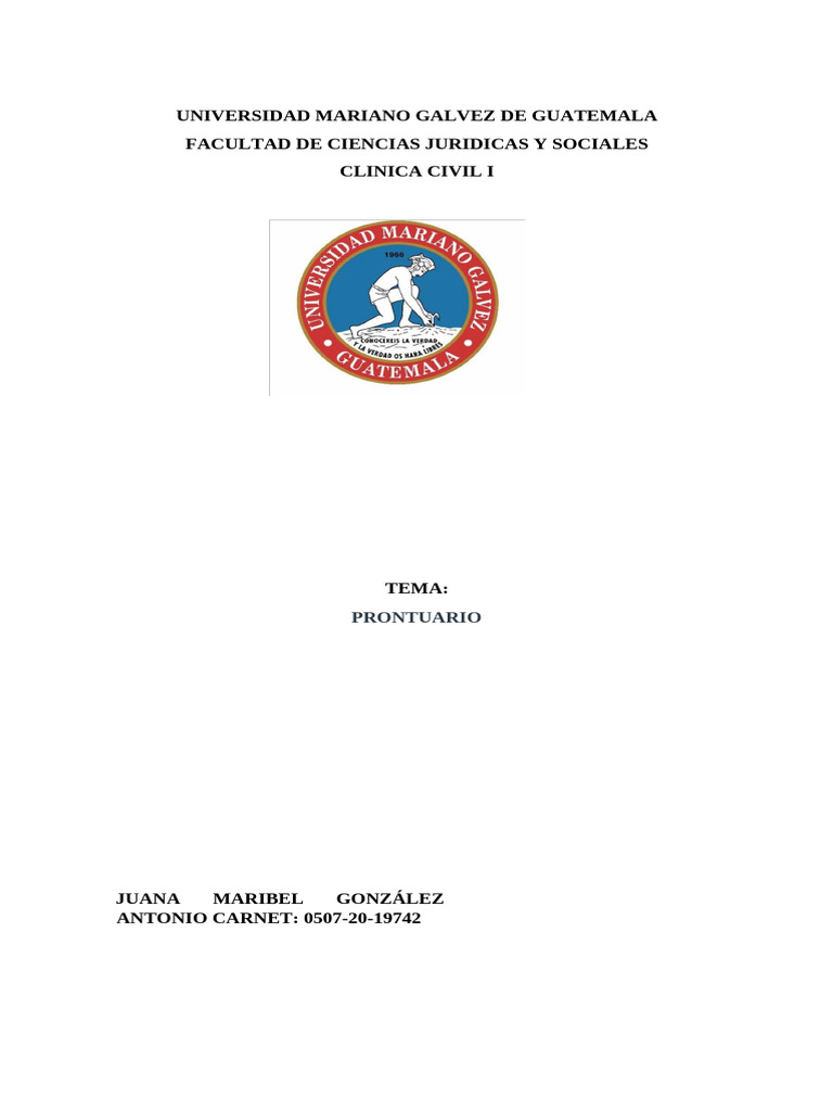 Prontuario Clínica Civil I - UMG | PDF
