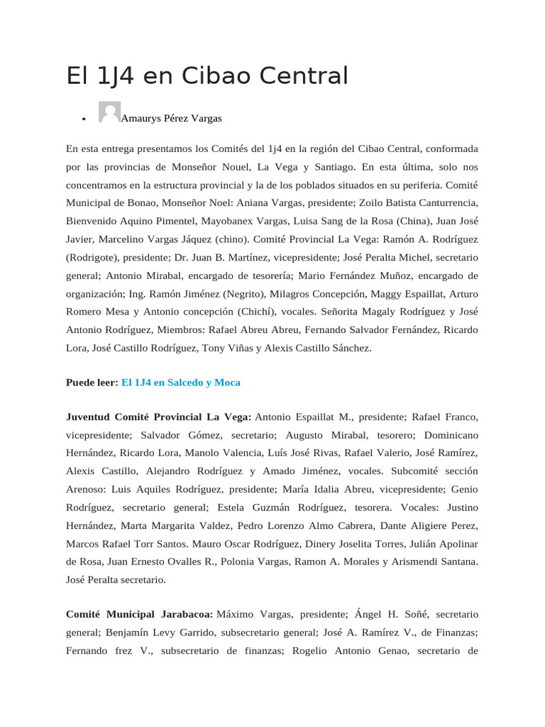 Serie 60 Aniversario El 1J4 en Cibao Central | PDF