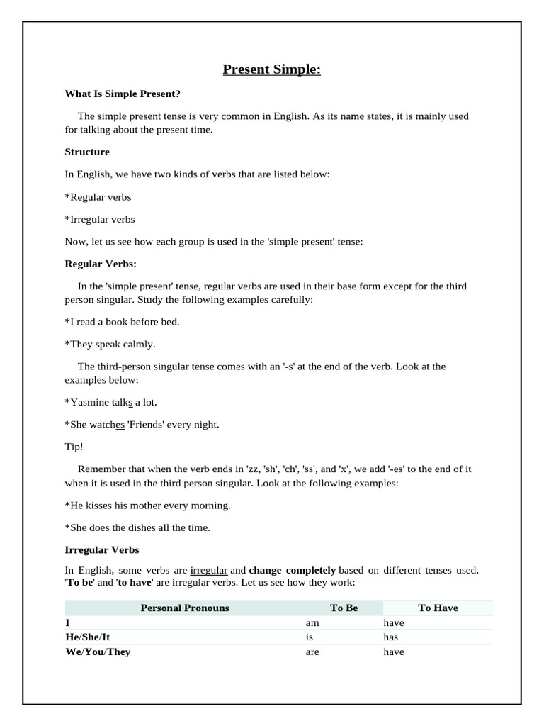 Present Simple And Present Continuous Pdf
