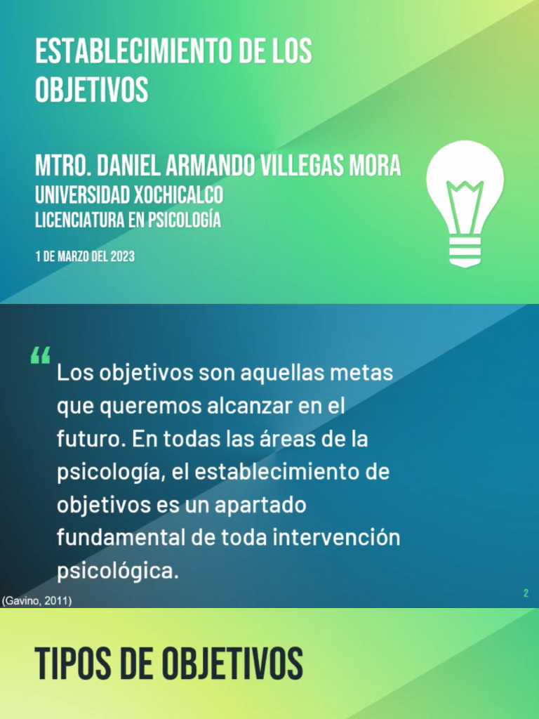 Establecimiento de objetivos | PDF