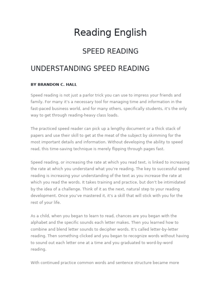 Reading English | PDF